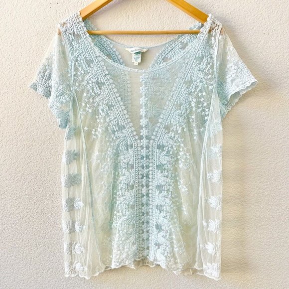 Sundance | Tops | Sundance Lace Embroidered Size Large Womens Sheer ...